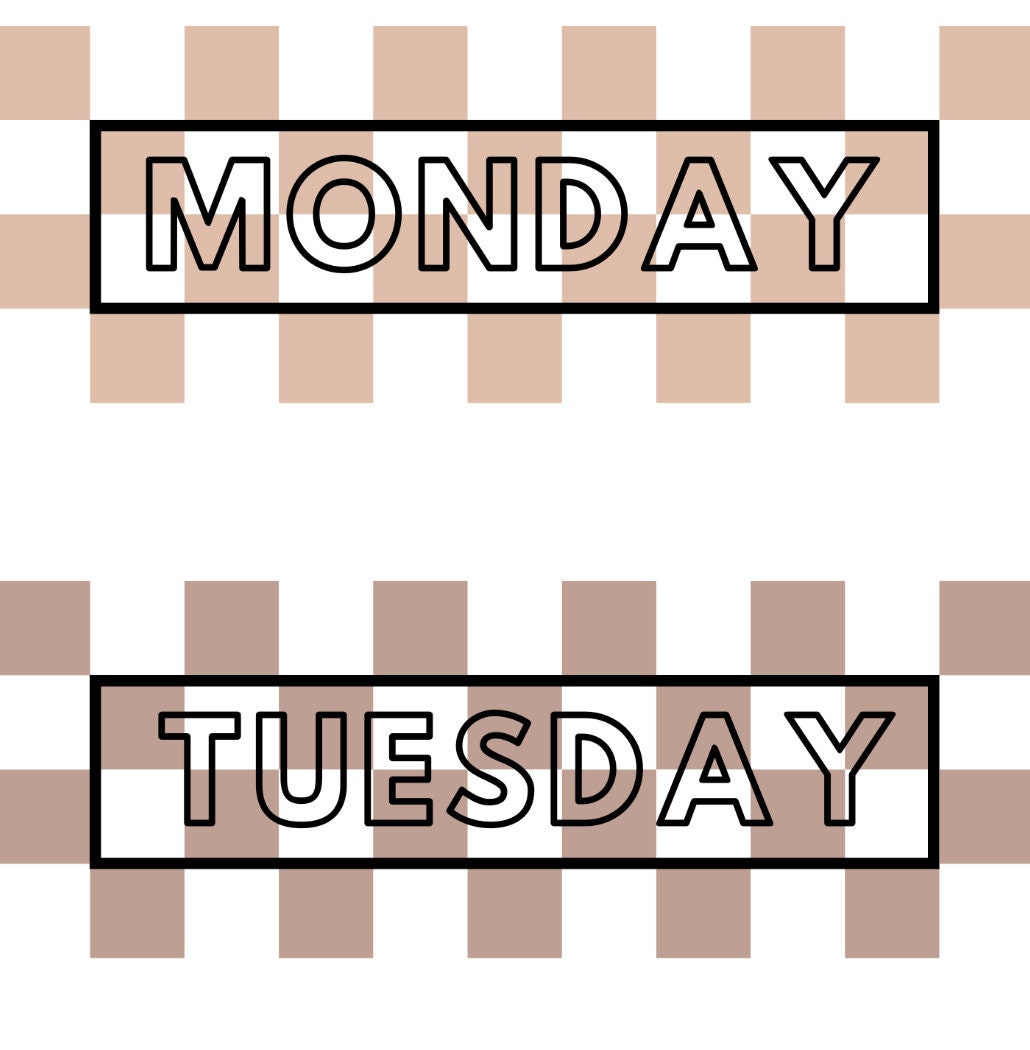 Classroom Drawer Labels Monday - Friday - Etsy