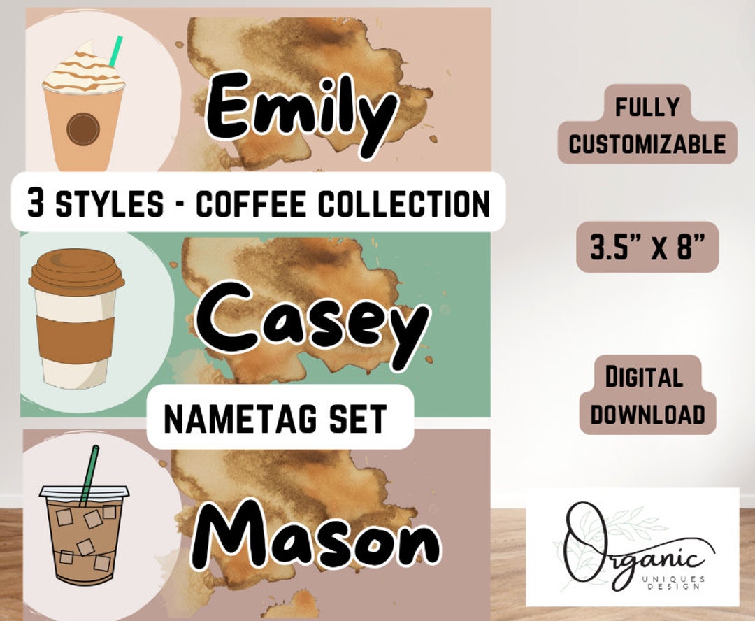 Coffee Collection - Name Tag Bundle - Etsy