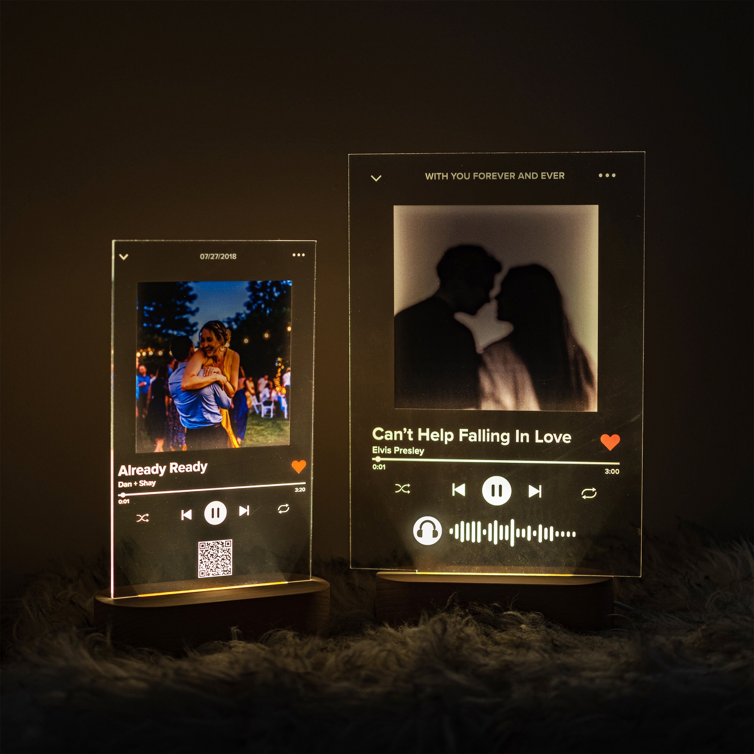 Light up Custom Photo Night Light Plaque, Personalized Lamp, Music ...