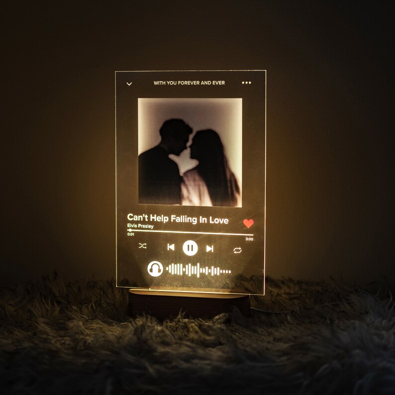 Light up Custom Photo Night Light Plaque, Personalized Lamp, Music ...