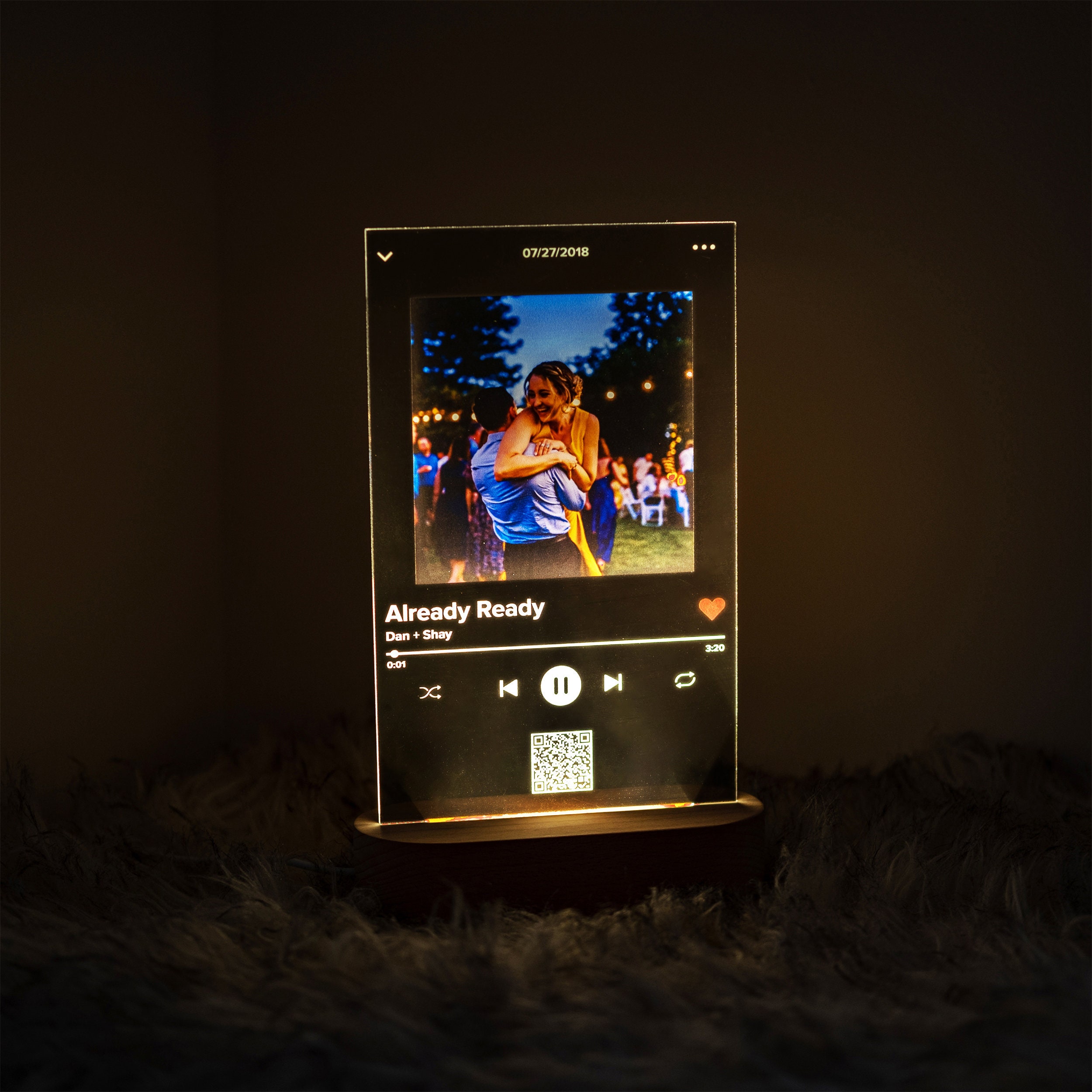 Light up Custom Photo Night Light Plaque, Personalized Lamp, Music ...