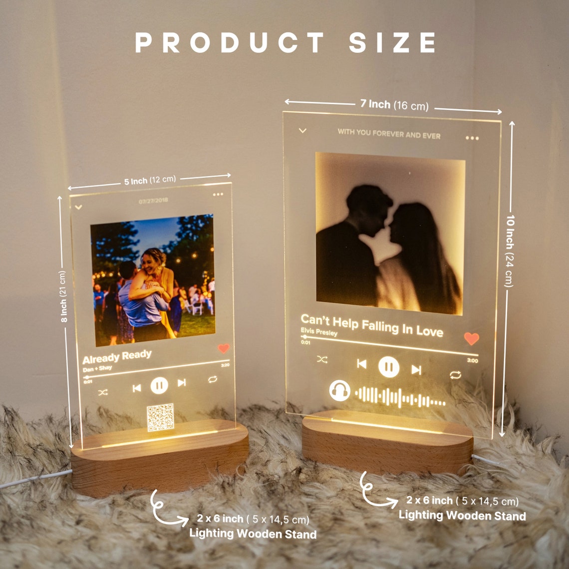 Light up Custom Photo Night Light Plaque, Personalized Lamp, Music ...