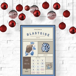 Blastoise Pokemon Statartwork Poster Video Game Poster Anime Aesthetic ...