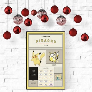 Pikachu Pokemon Statartwork Poster Video Game Poster Anime Aesthetic ...