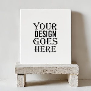 Plain White Coaster Mockup Minimalist Coaster Tile Coaster Mockup ...