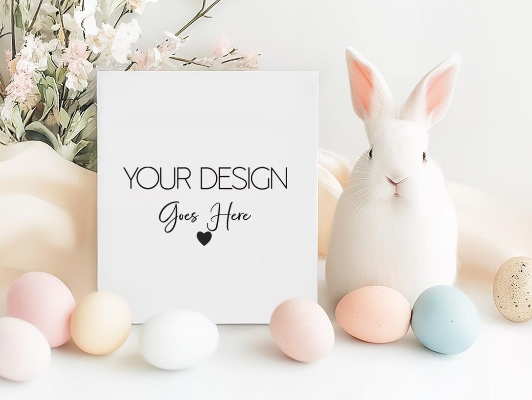 Plain White Easter Card Mockup Invitation Mockup Easter Party Card ...