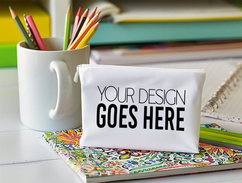 Plain White Pencil Case Mockup Mockup Pencil Case children's Pencil ...