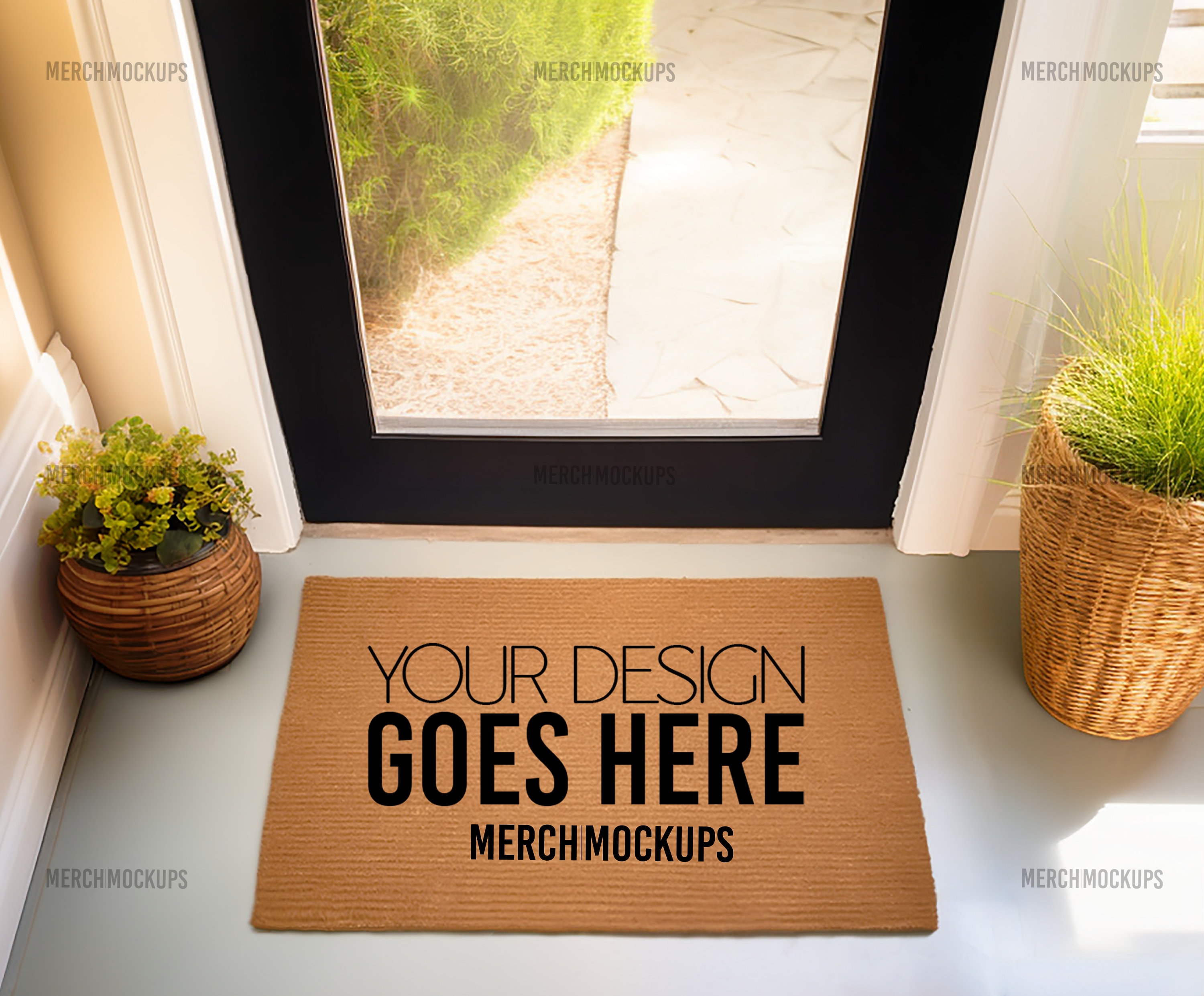 Coir Doormat Mockup Plain Doormat Mockup Realistic Doormat Mockup ...