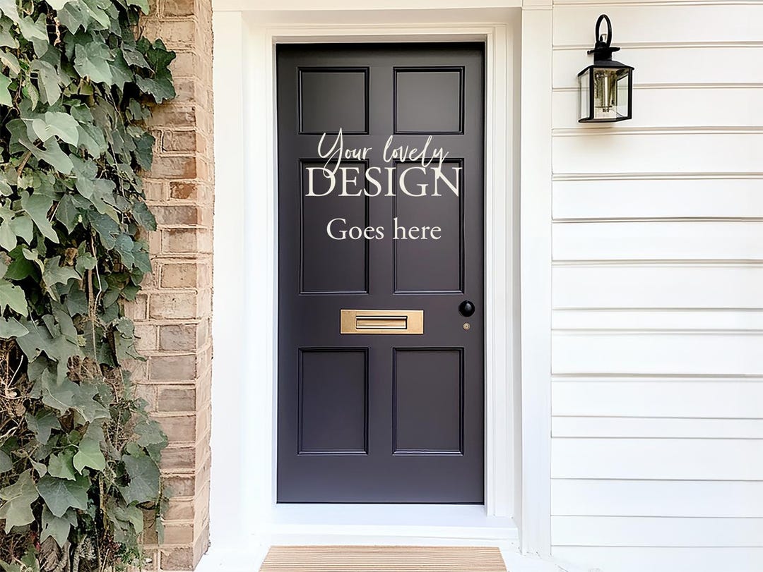 Front Door Mockup |exterior Door Mockup |wreath Mockup |door Knocker ...