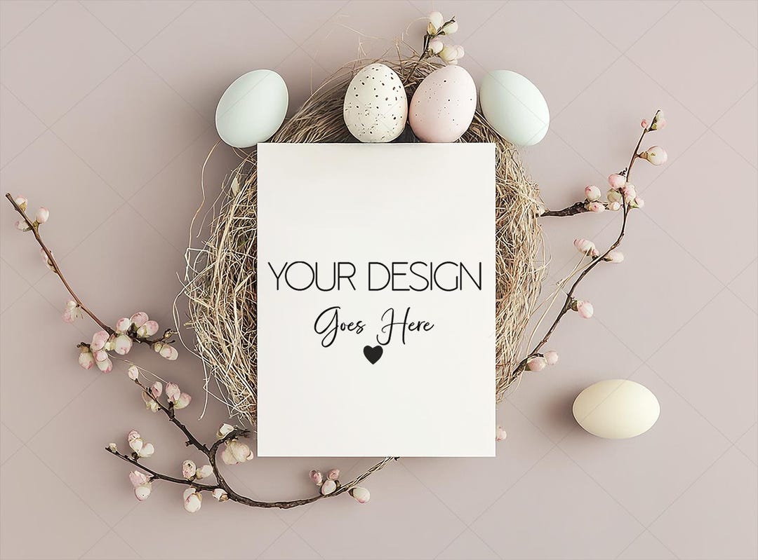 Plain White Easter Card Mockup Invitation Mockup Easter Party Card ...