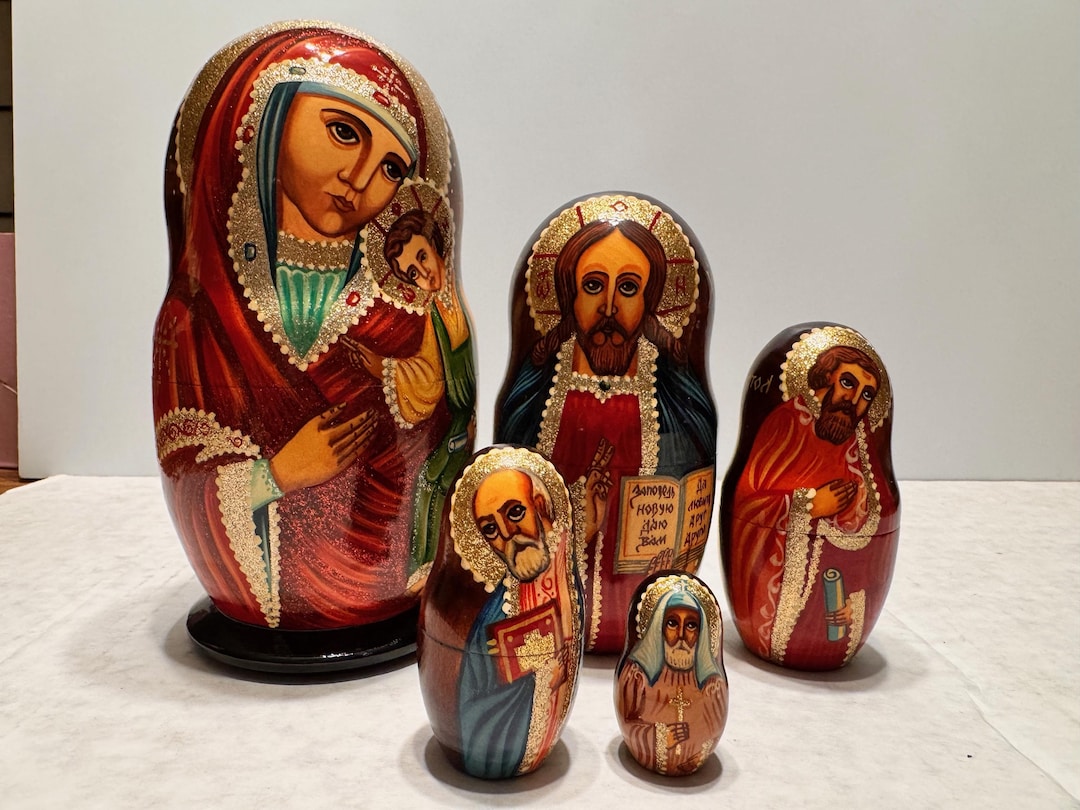 Russian Matryoshka Nesting Dolls 5 Piece Set - Religious - Etsy