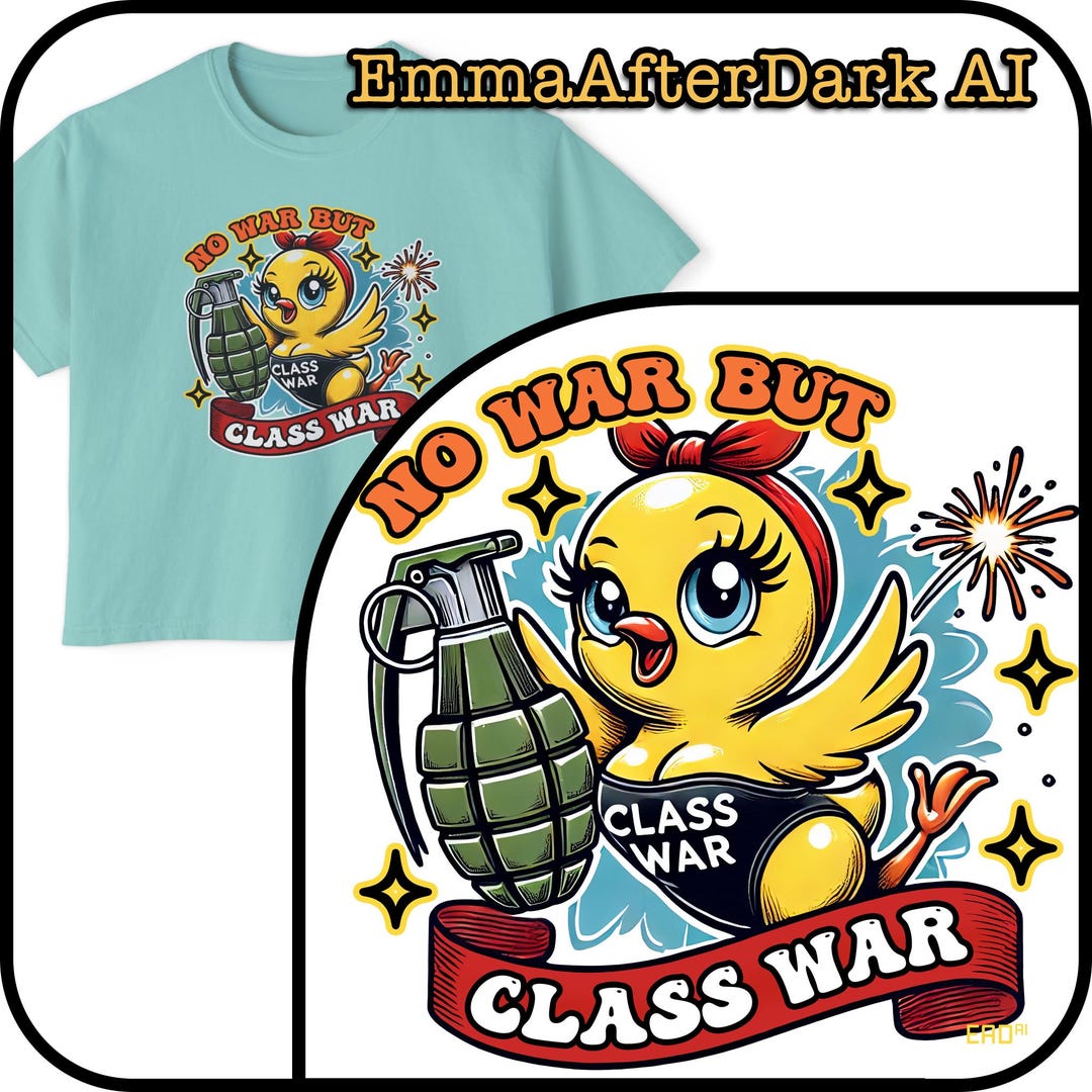 Hand Grenade Chick No War but Class War Women's Boxy Crop Tee - Etsy