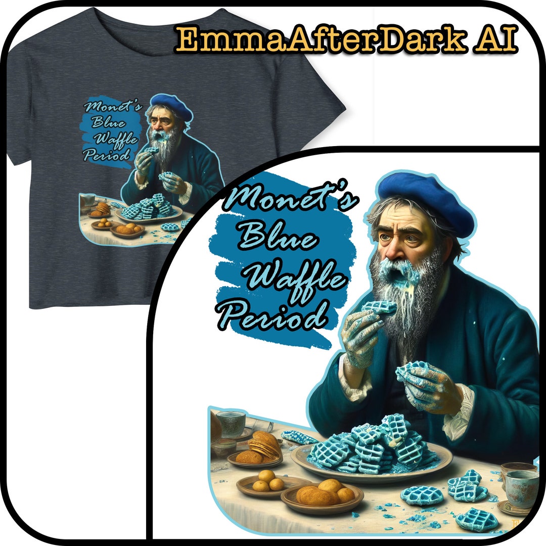 Monet Blue Waffle Period Women's Festival Crop Top - Etsy