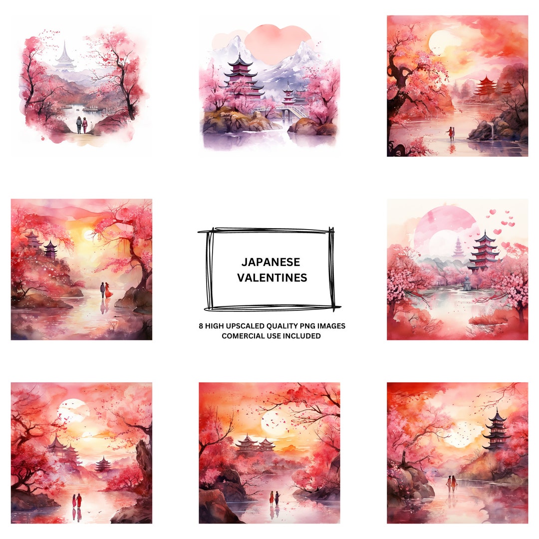 8 High Quality PNG - Digital Download - Japanese Valentines - Digital ...