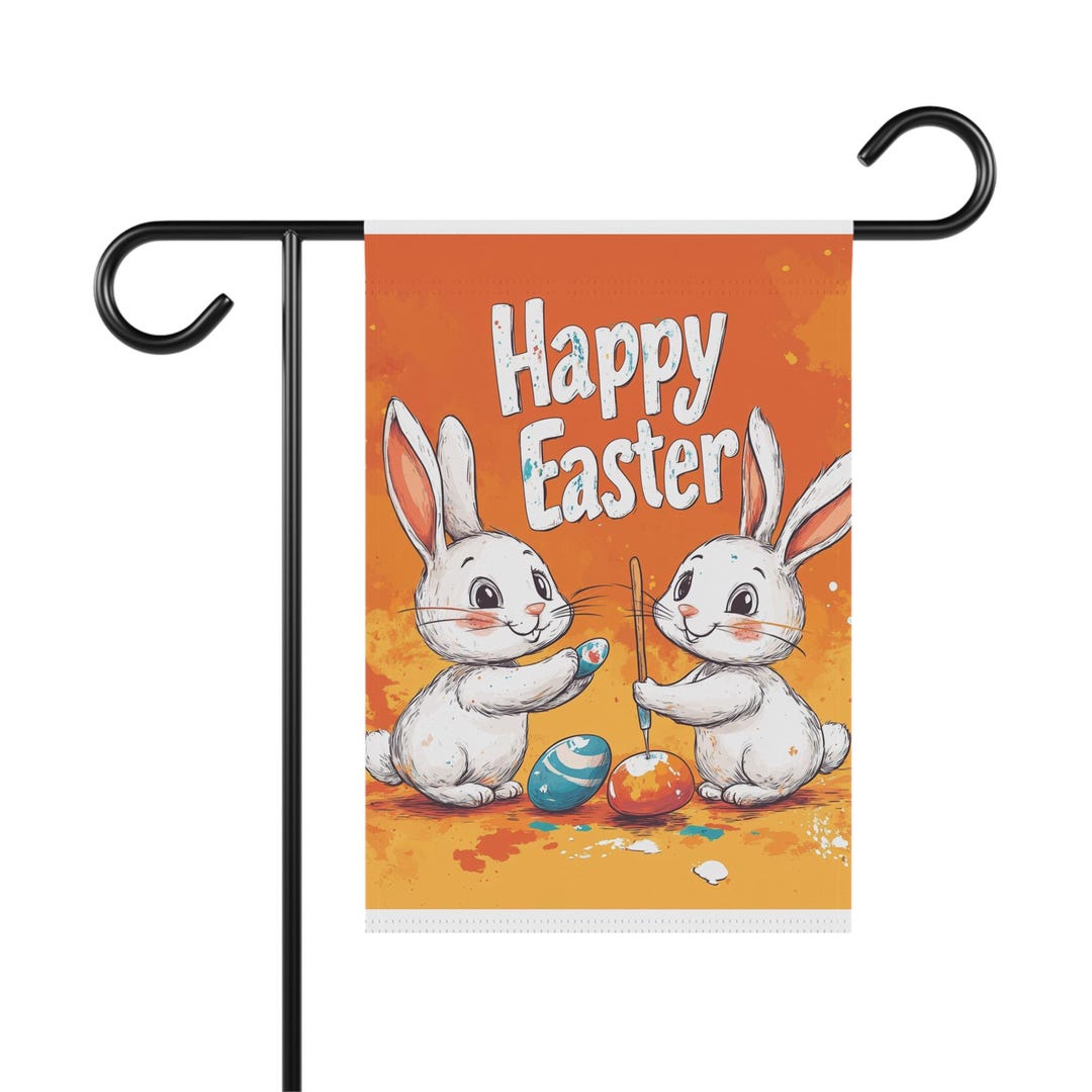 Adorable Bunny Garden Banner, Easter Bunny Entry Flag, Easter Bunny ...