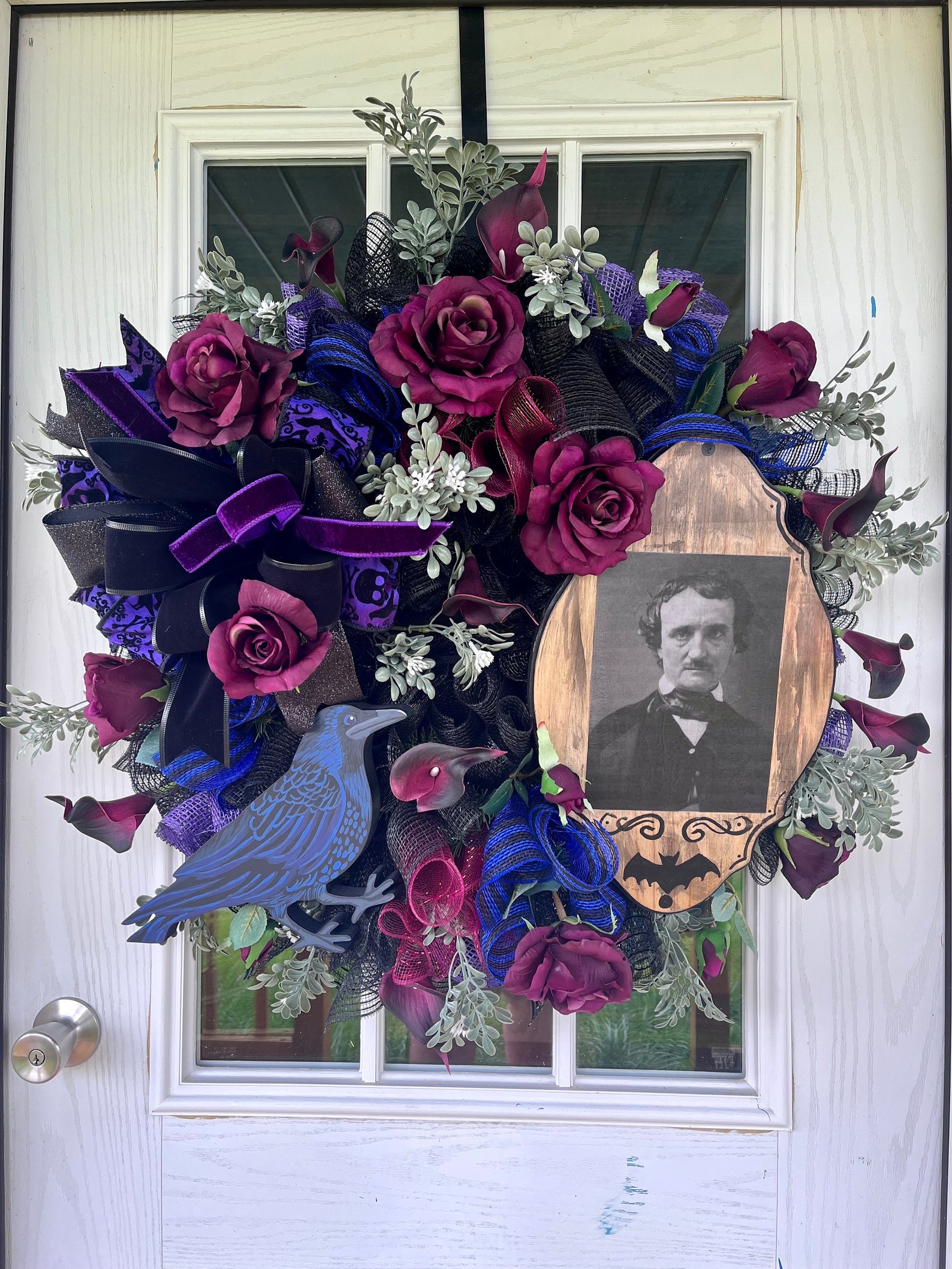 Edgar Allan Poe the Raven Halloween Gothic Funerary Luxury Style Door ...