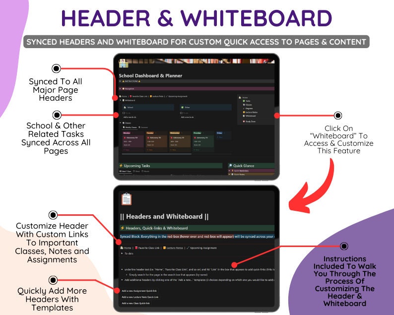 Notion Student School Planner & Organizer Template | School Planner ...