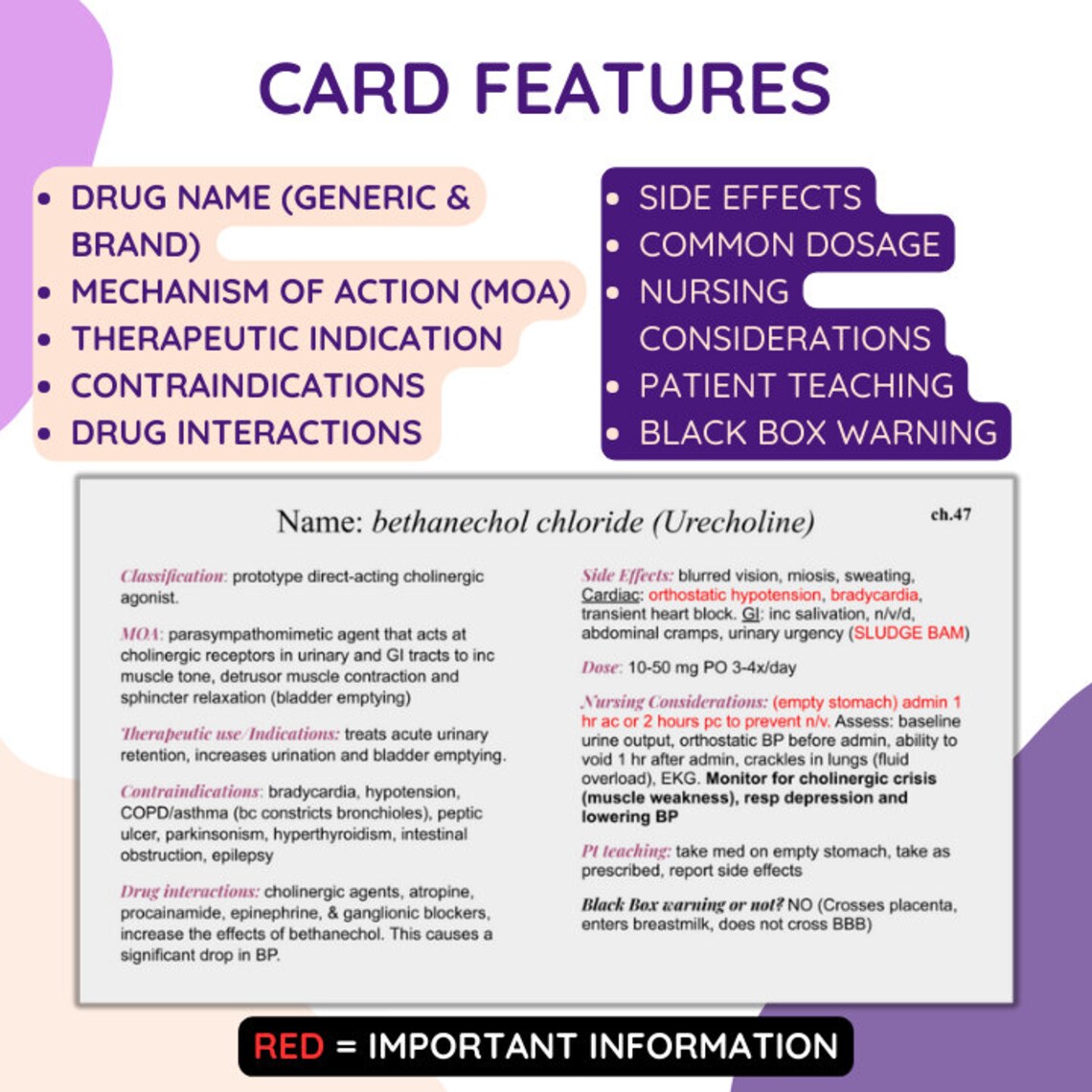 NCLEX Pharmacology Drug Cards for Nursing School Commonly Prescribed ...