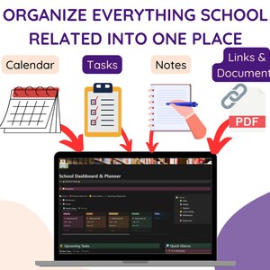 Notion Student School Planner & Organizer Template | School Planner ...