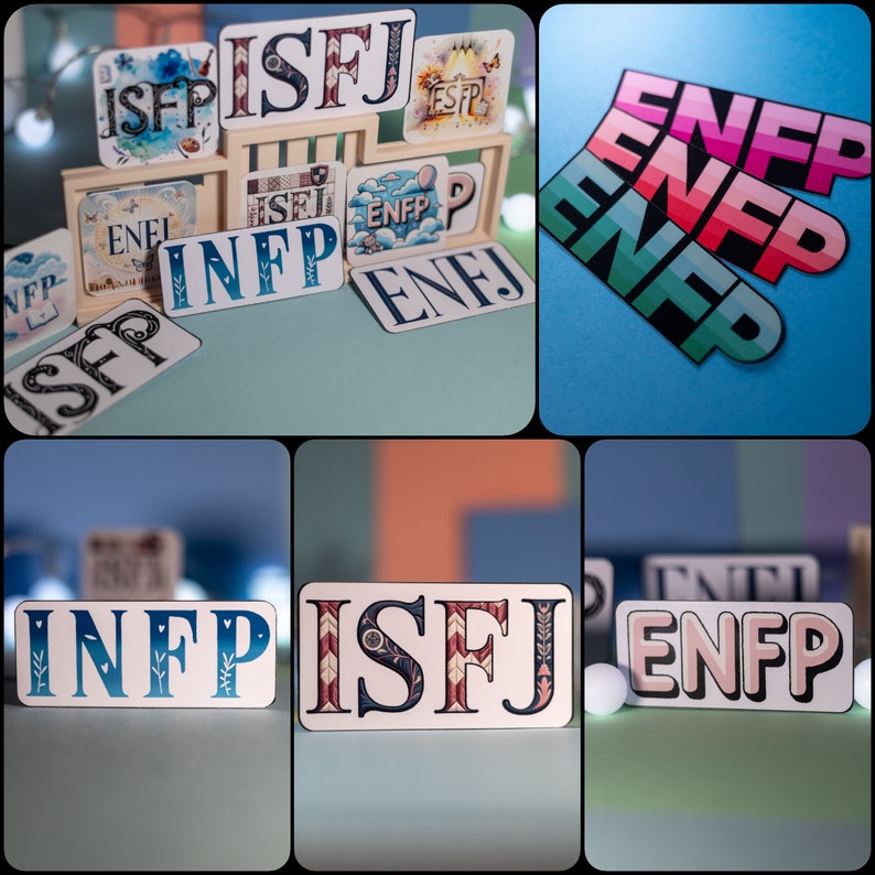 Mbti Stickers Choose 5 All Types, Square Vinyl Personality Stickers ...