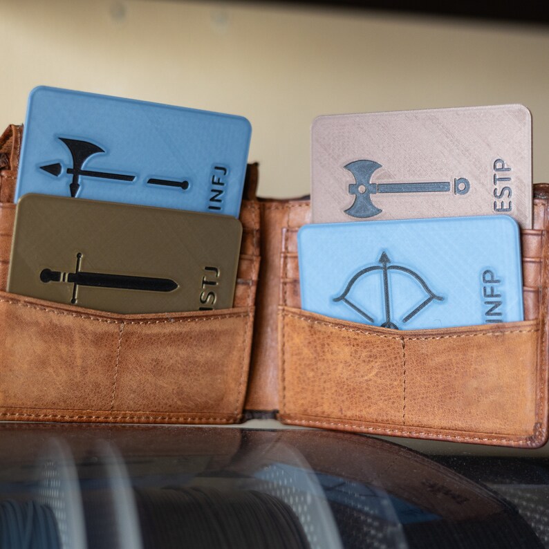 MBTI Personality Type 3D Printed Wallet Cards, Myers-briggs Personality ...
