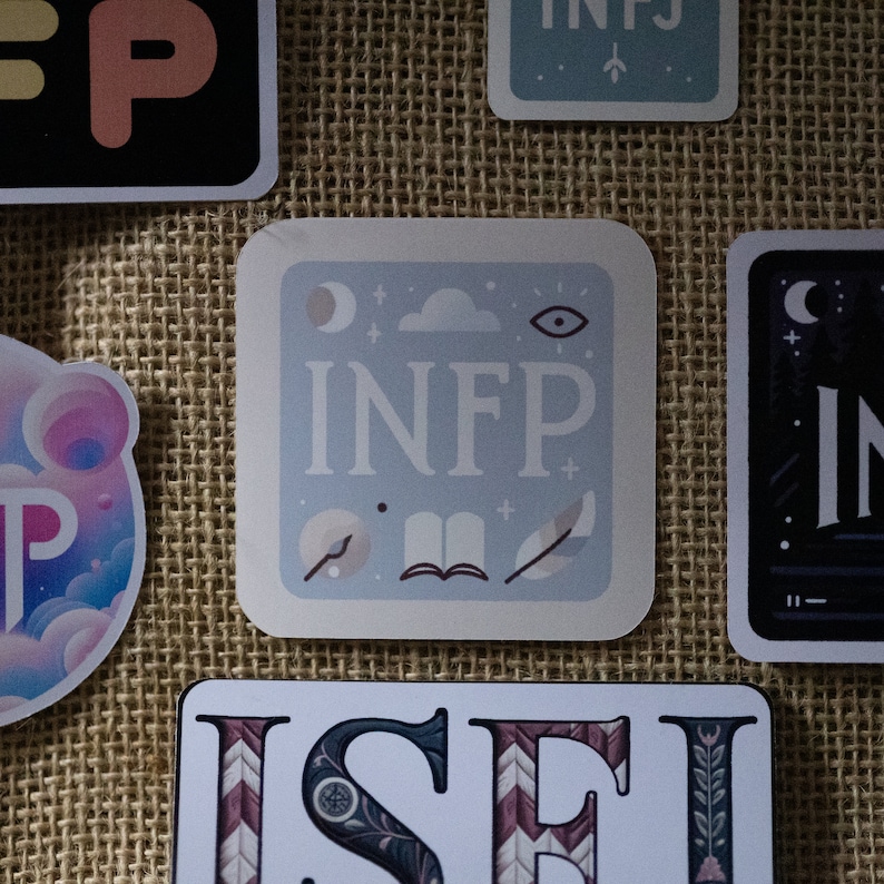Mbti Stickers Choose 5 All Types, Square Vinyl Personality Stickers ...