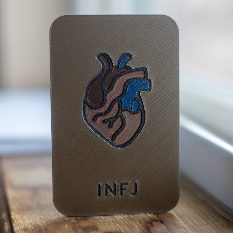 MBTI INFJ Heart Symbol Physical Card, Custom Made Credit-card Sized ...