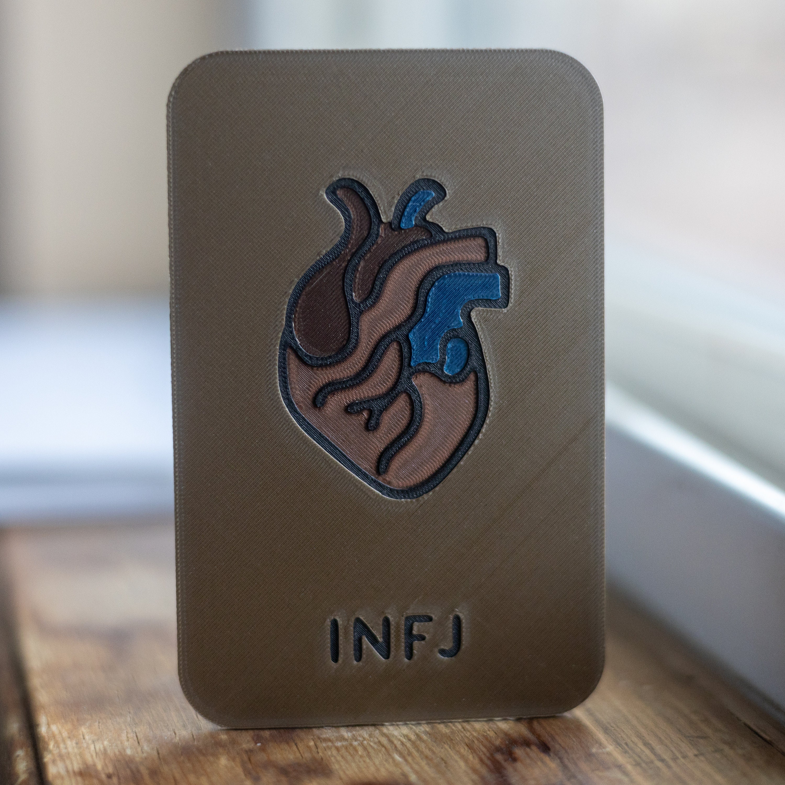 MBTI INFJ Heart Symbol Physical Card, Custom Made Credit-card Sized ...