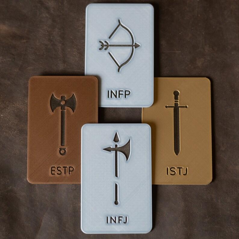 MBTI Personality Type 3D Printed Wallet Cards, Myers-briggs Personality ...