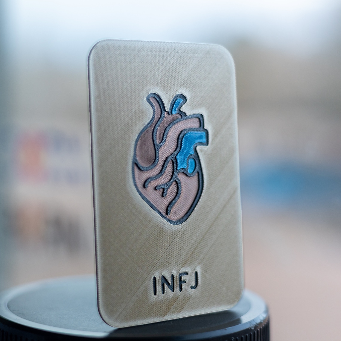 MBTI INFJ Heart Symbol Physical Card, Custom Made Credit-card Sized ...