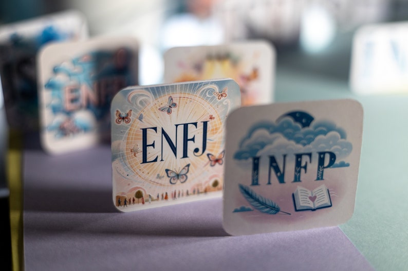 Mbti Stickers Choose 5 All Types, Square Vinyl Personality Stickers ...