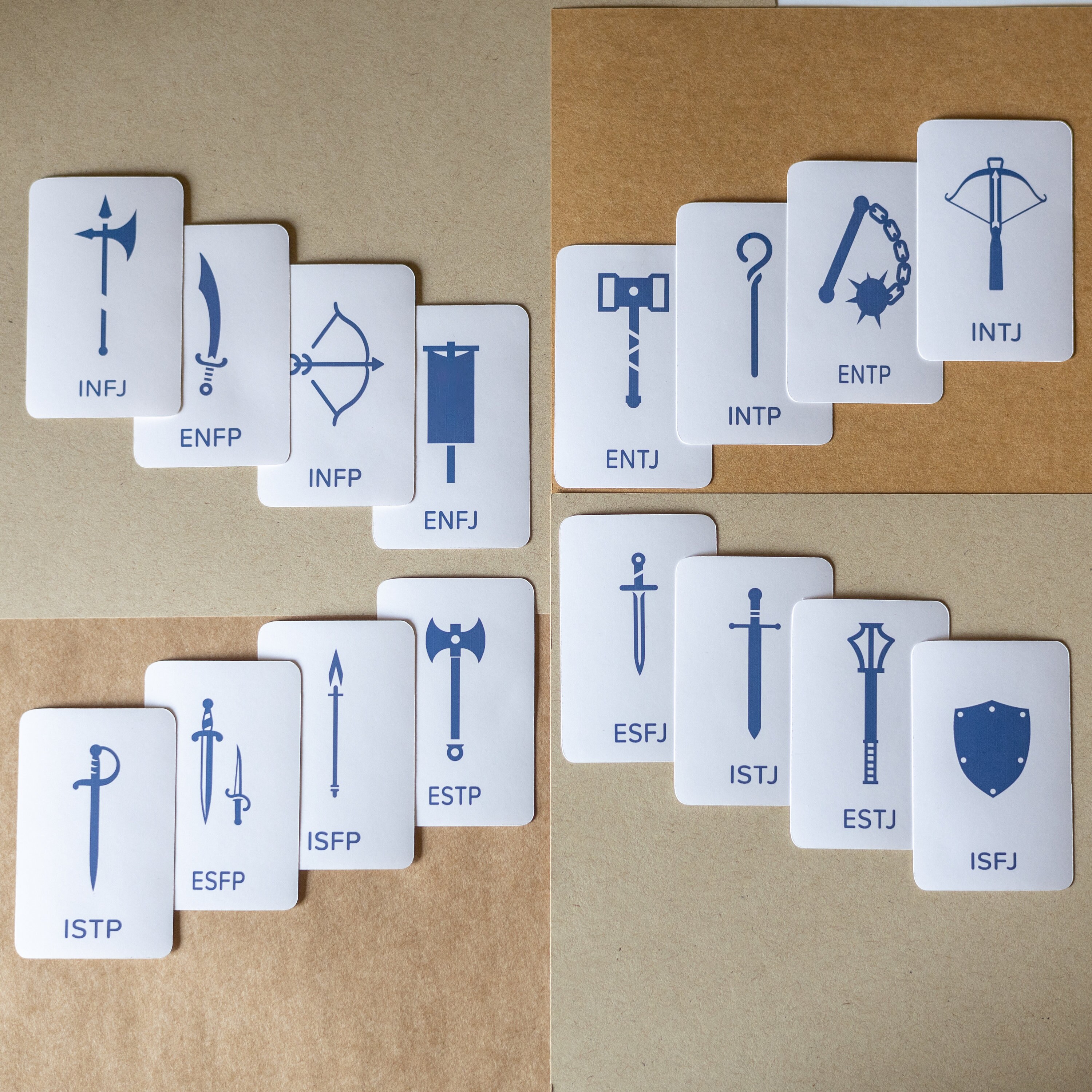 MBTI Personality Type Symbol Card Stickers, Myers-briggs Personality ...