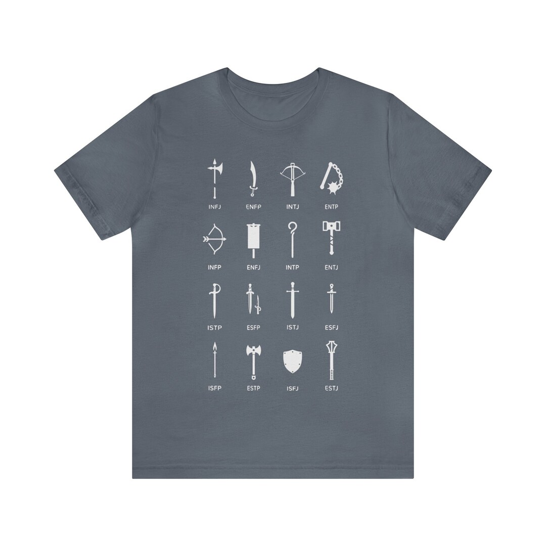 MBTI Shirt Medieval Weapons Tee, Cotton/polyester Blend Personality ...