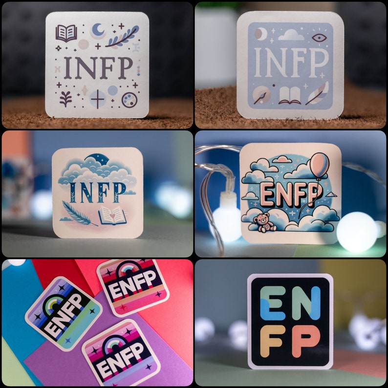 Mbti Stickers Choose 5 All Types, Square Vinyl Personality Stickers ...