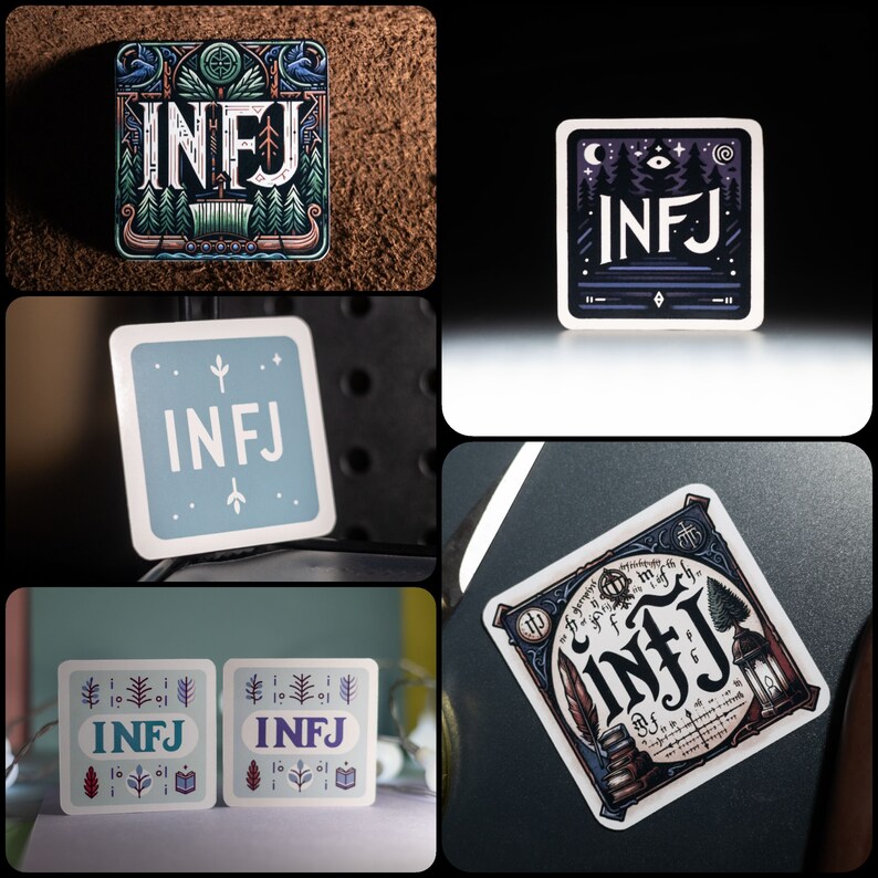 Mbti Stickers Choose 5 All Types, Square Vinyl Personality Stickers ...