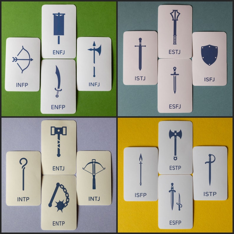 MBTI Personality Type Symbol Card Stickers, Myers-briggs Personality ...
