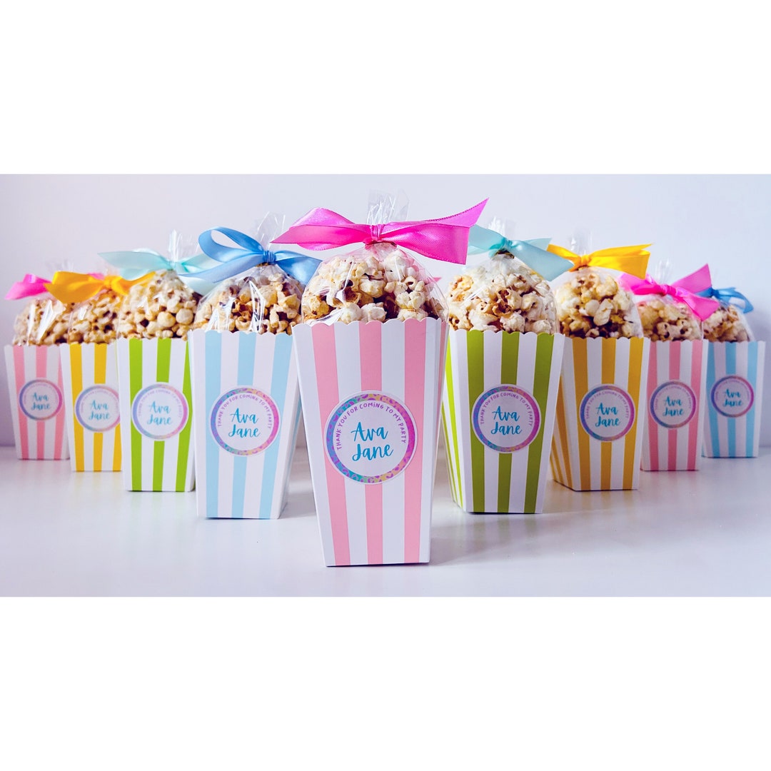 Personalized Popcorn Party Favors: Striped Retro Boxes - Etsy UK