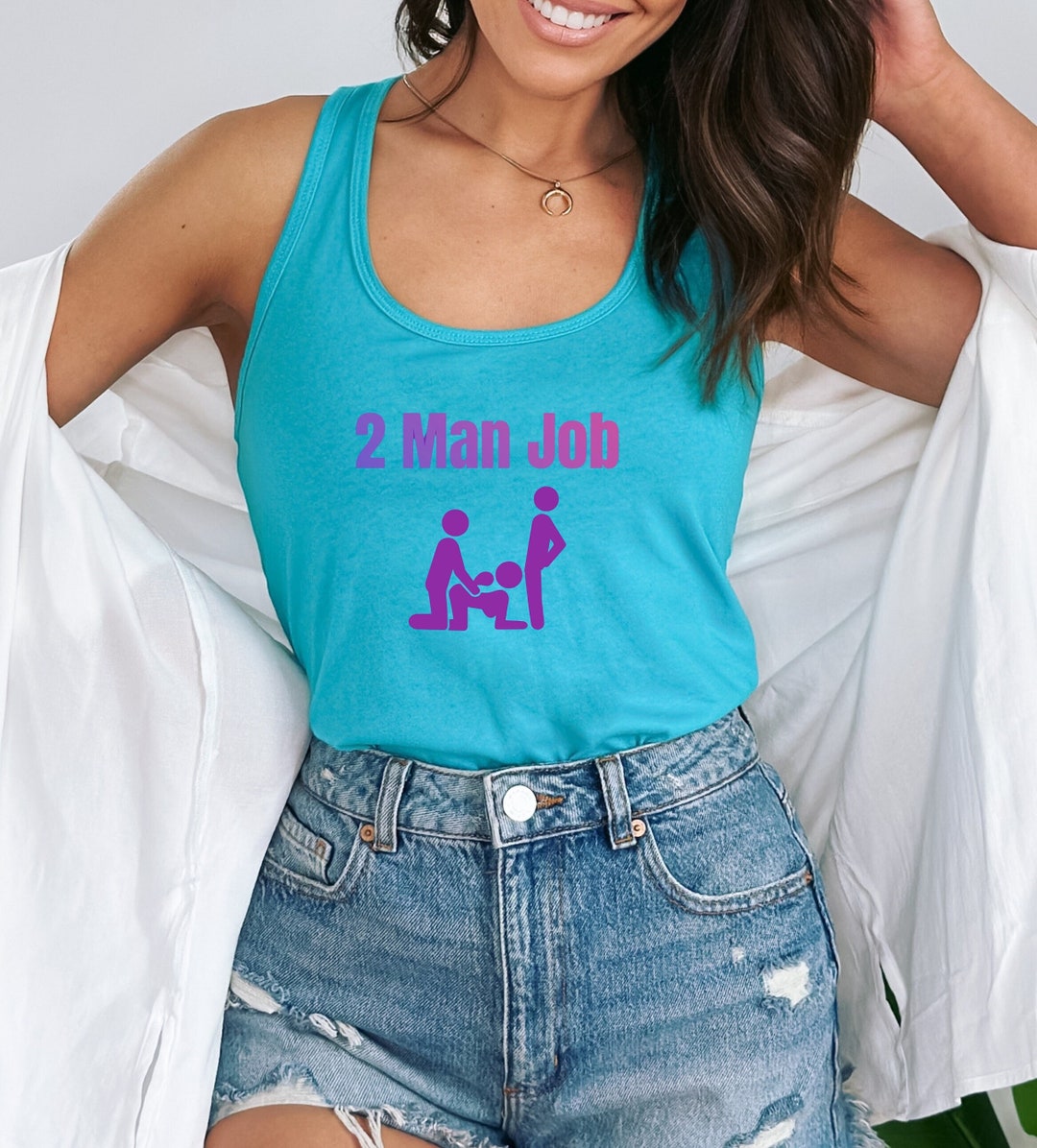 2 Man Job Racerback Tank Top - Swinger Lifestyle Apparel - Etsy