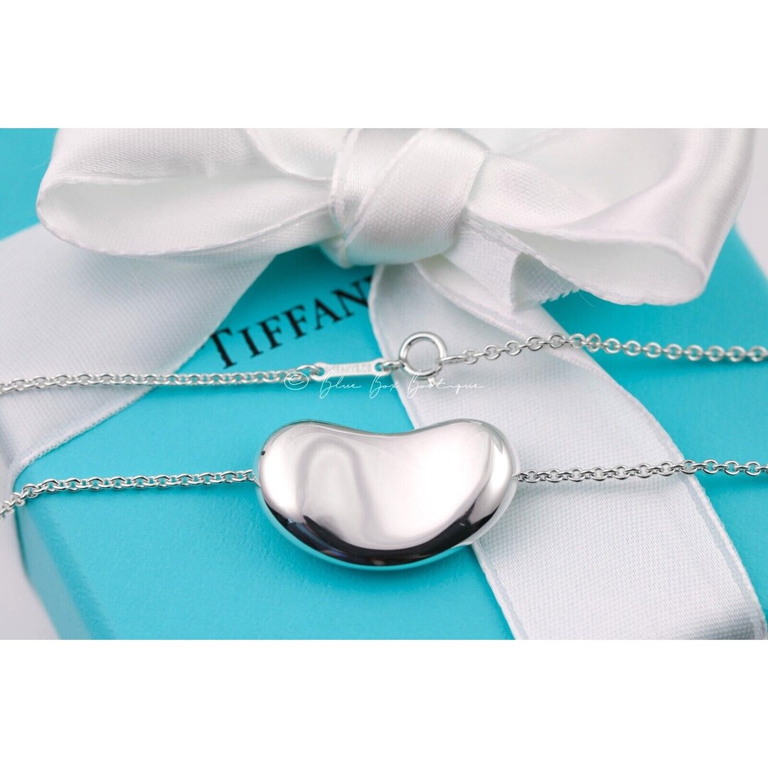 100% Authentic Tiffany and Co. Bean Necklace Elsa Peretti Large Bean ...