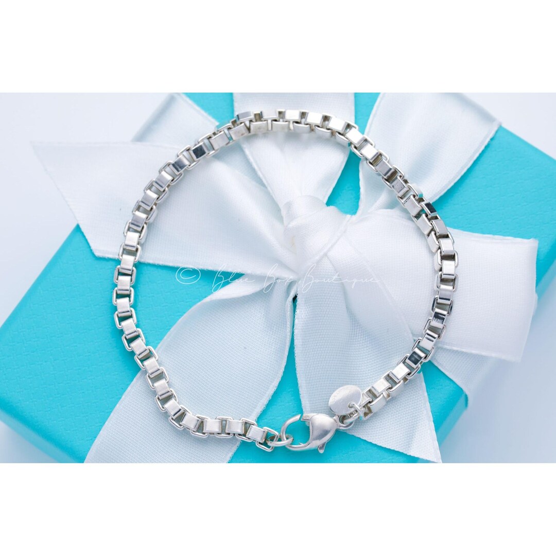 Tiffany & Co. Venetian Link Chain Bracelet 925 Sterling Silver 7.5 ...