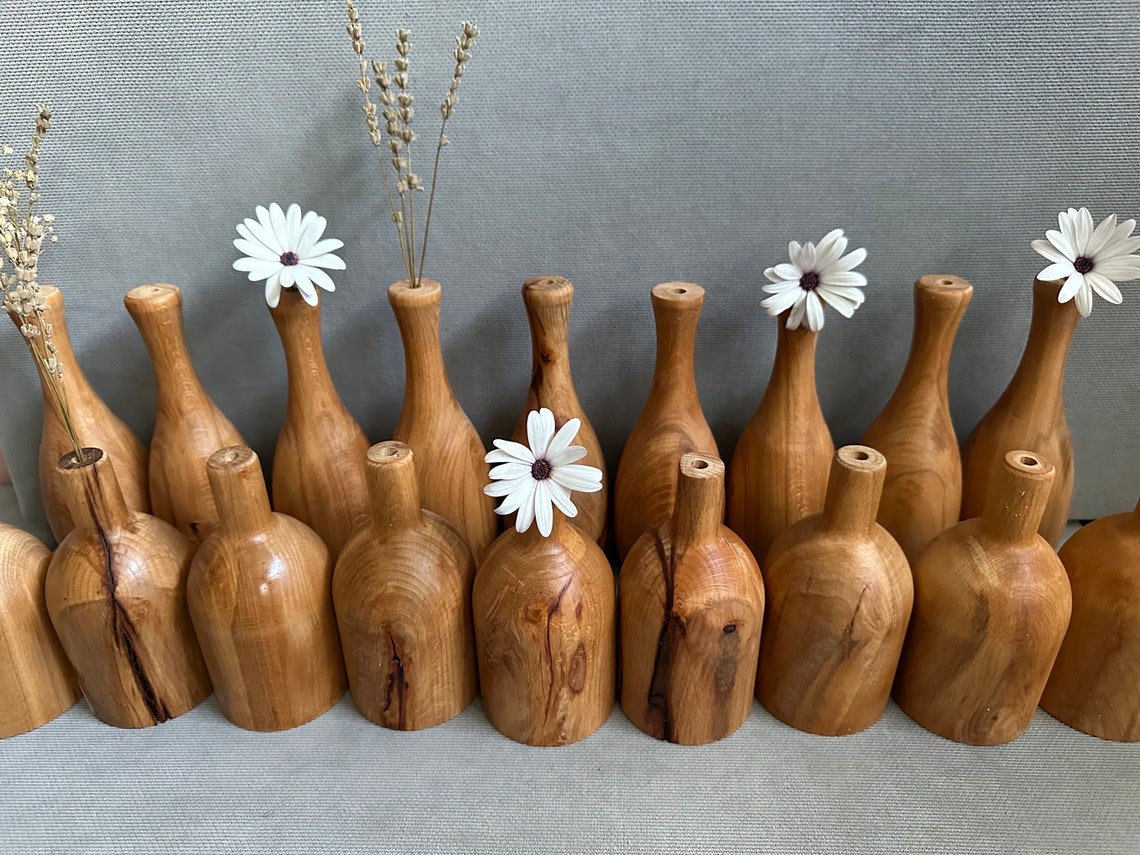 Wooden Vase Set , Flower Vase , New Home Gift , Handmade Wooden Home ...