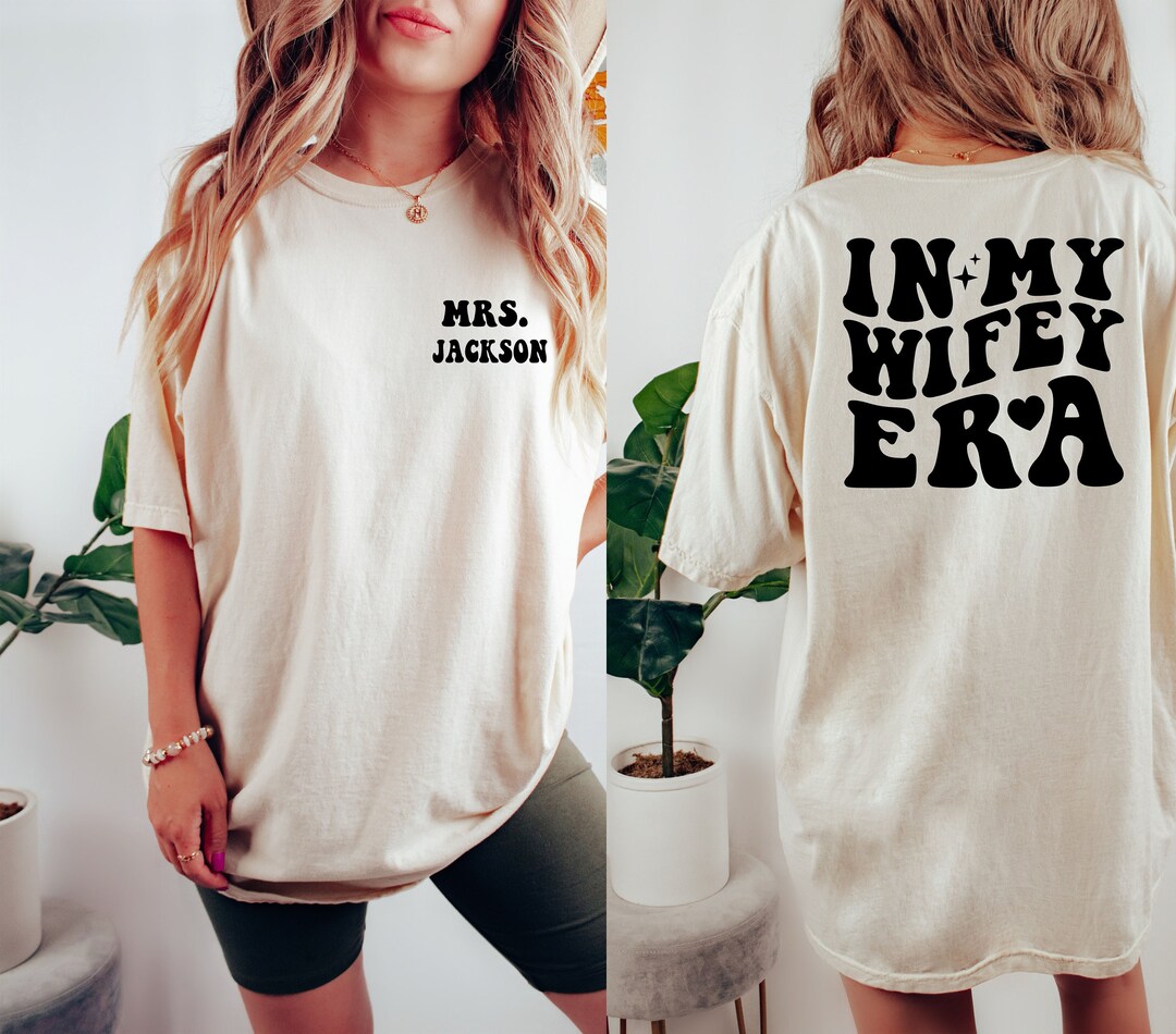 In My Wifey Era T-shirt, Custom Wifey Shirt, Trendy Comfort Colors Pocket Shirt, Wedding Gifts ...