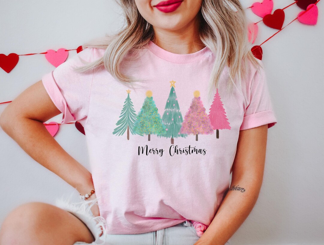 Merry Christmas Tree Shirt, Merry & Bright Christmas Shirt, Holiday ...