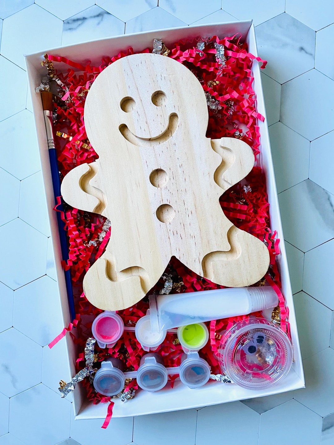 Wood Gingerbread Painting Kit - Etsy