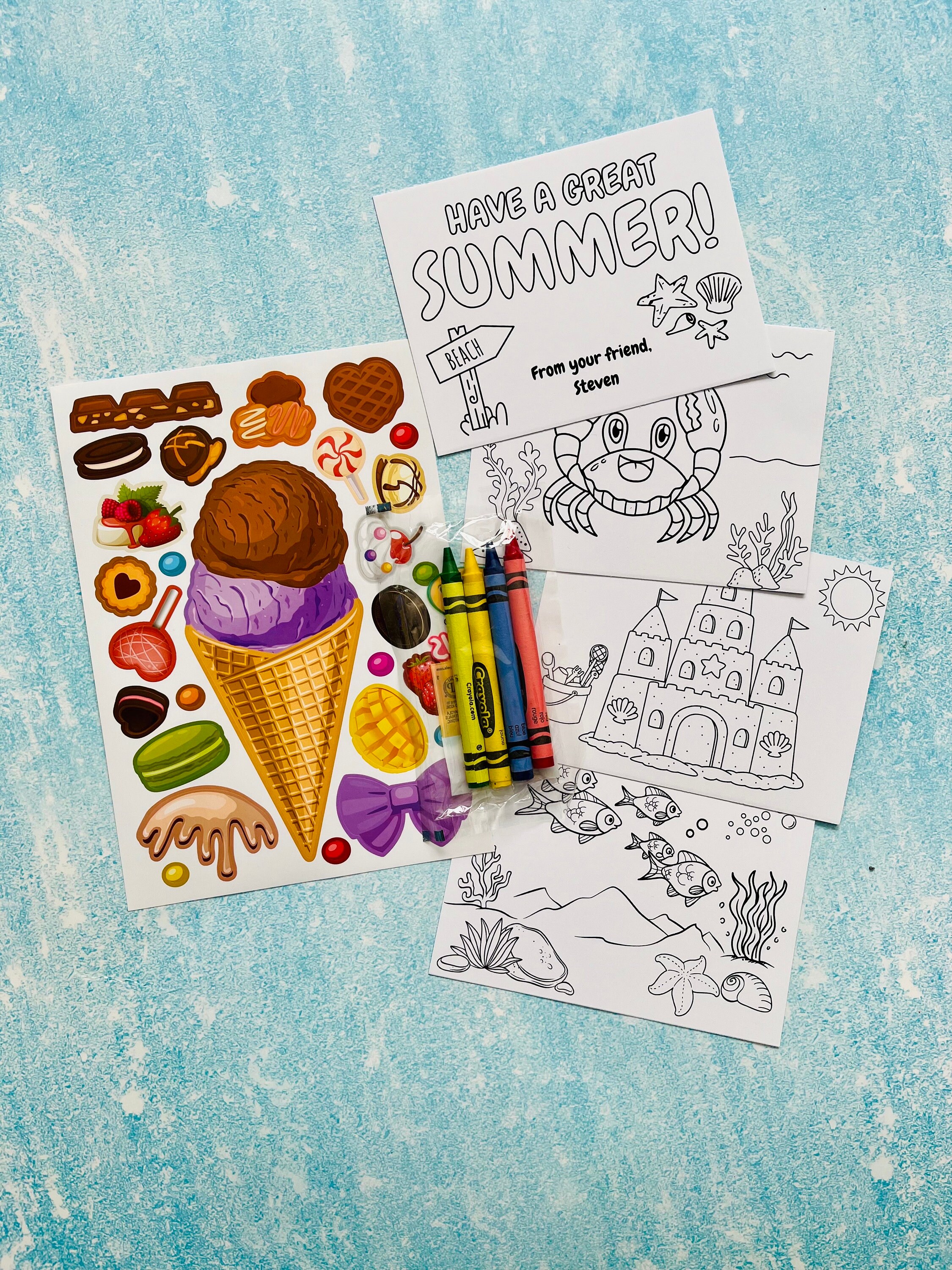 Summer/end of Year Coloring Activity Pack - Etsy