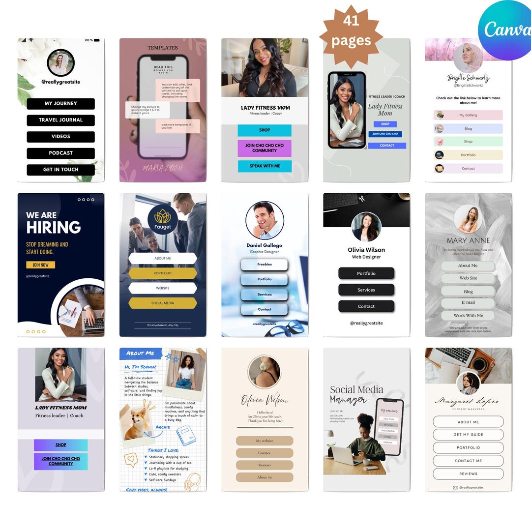 Canva Link in Bio Templates | Social Media Landing Page (PLR) - Etsy
