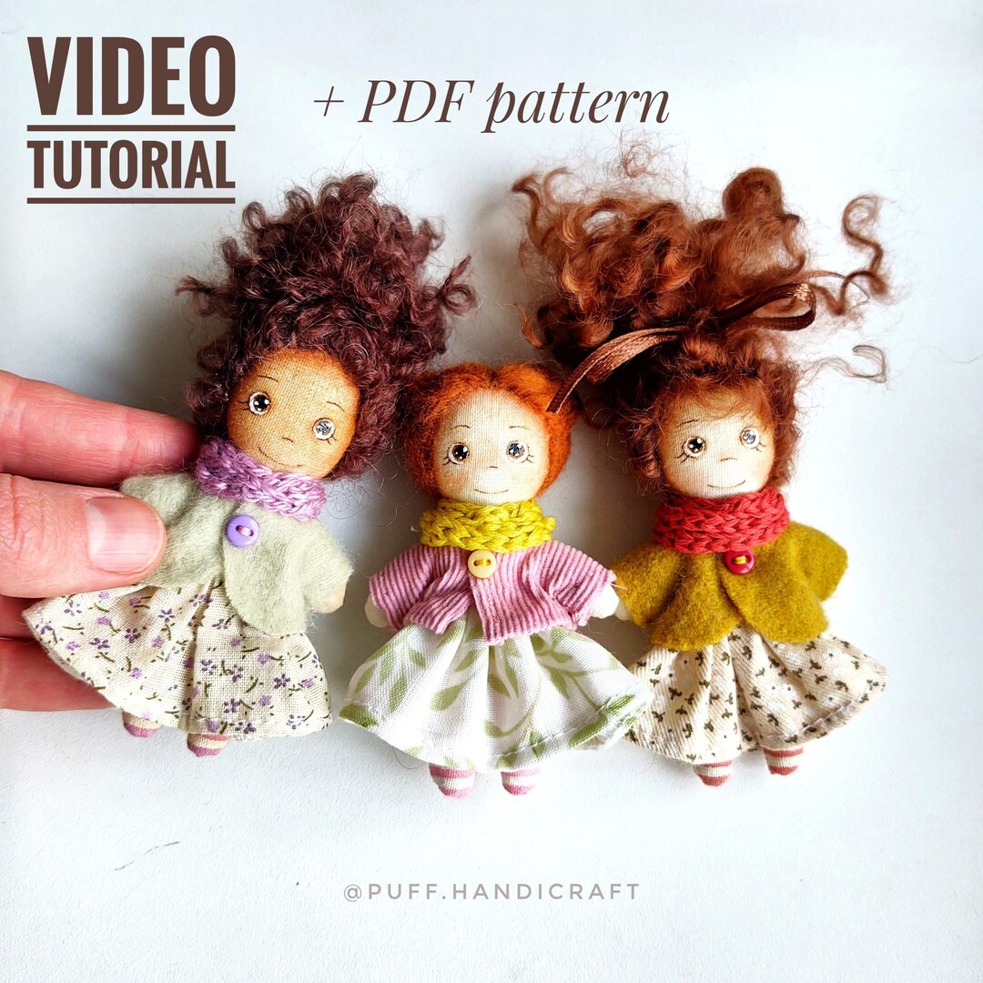 Miniature Doll PDF Pattern & Video Tutorial, 3" Pocket Doll Brooch - Etsy