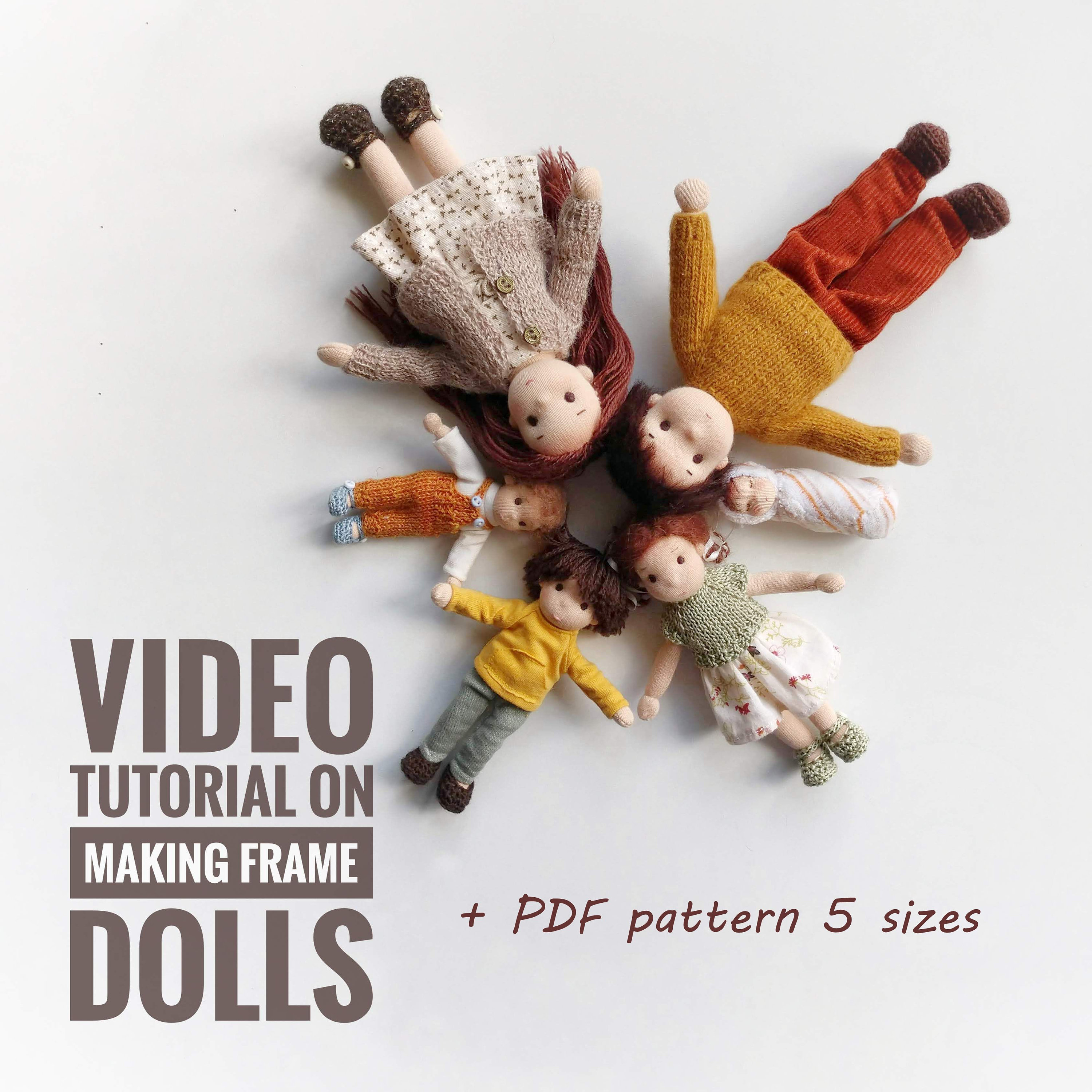 PDF Pattern Frame Doll + Video Tutorial 1:12 Waldorf Inspired Doll, DIY ...