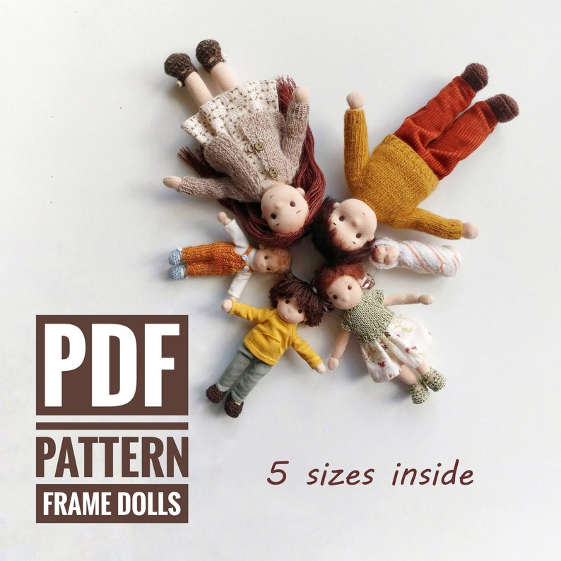 Waldorf Frame Doll PDF Pattern 5 Sizes, 1:12 Dollhouse Wire Art Doll ...
