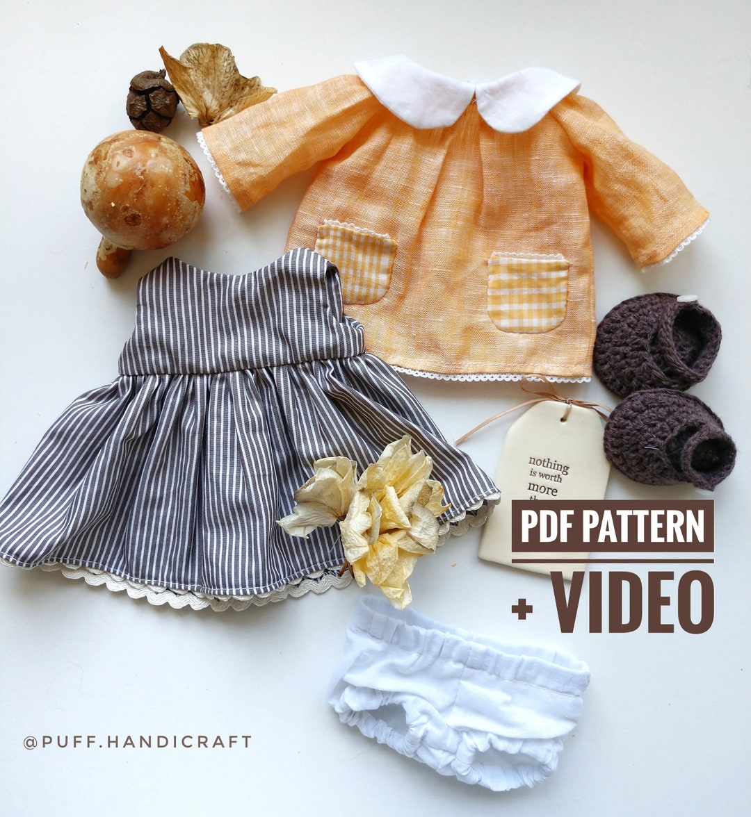 Video Tutorial + PDF Pattern on How to Make Doll Clothes (two Dresses ...